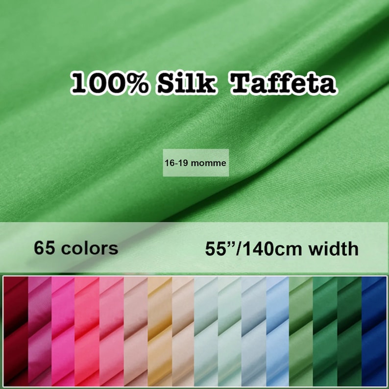 65 Colors- Pure Silk Taffeta 100% Silk 16-19 Momme - Etsy