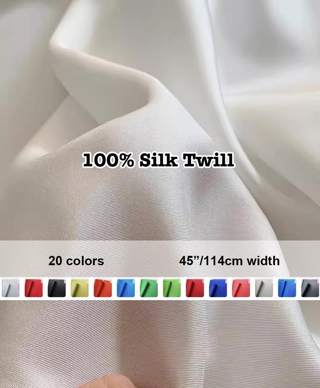 20+ Colors 100% Silk Solid Twill Silk Fabric 55"/ 140cm Width - Etsy