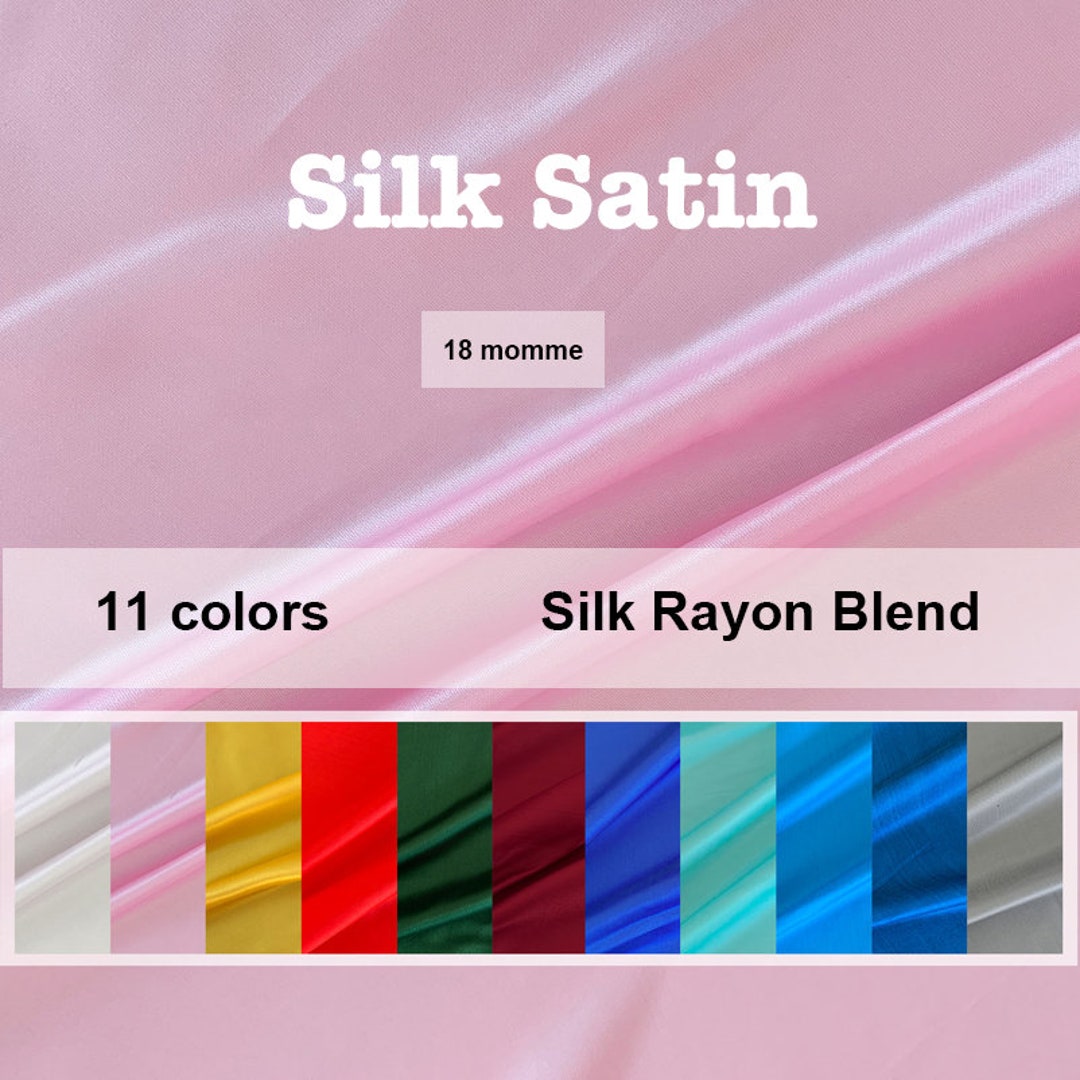 11 Colors- Solid Satin Silk Rayon Blend Fabric - Etsy