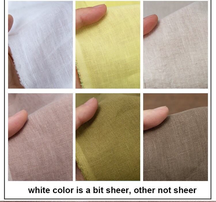 62 Colors 100% Linen Thin Solid Fabric Pre Washed Linen Flex - Etsy