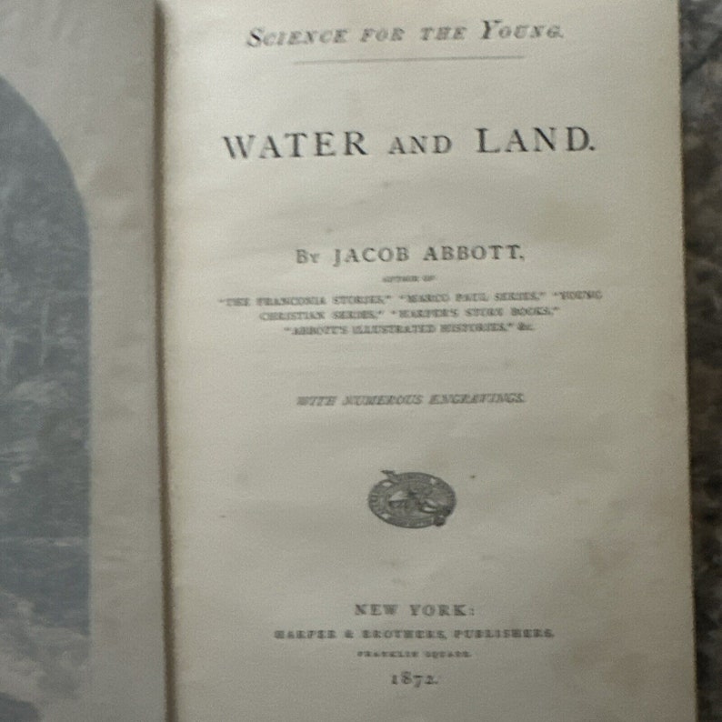 Science for the Young Water & Land 1872 - Etsy