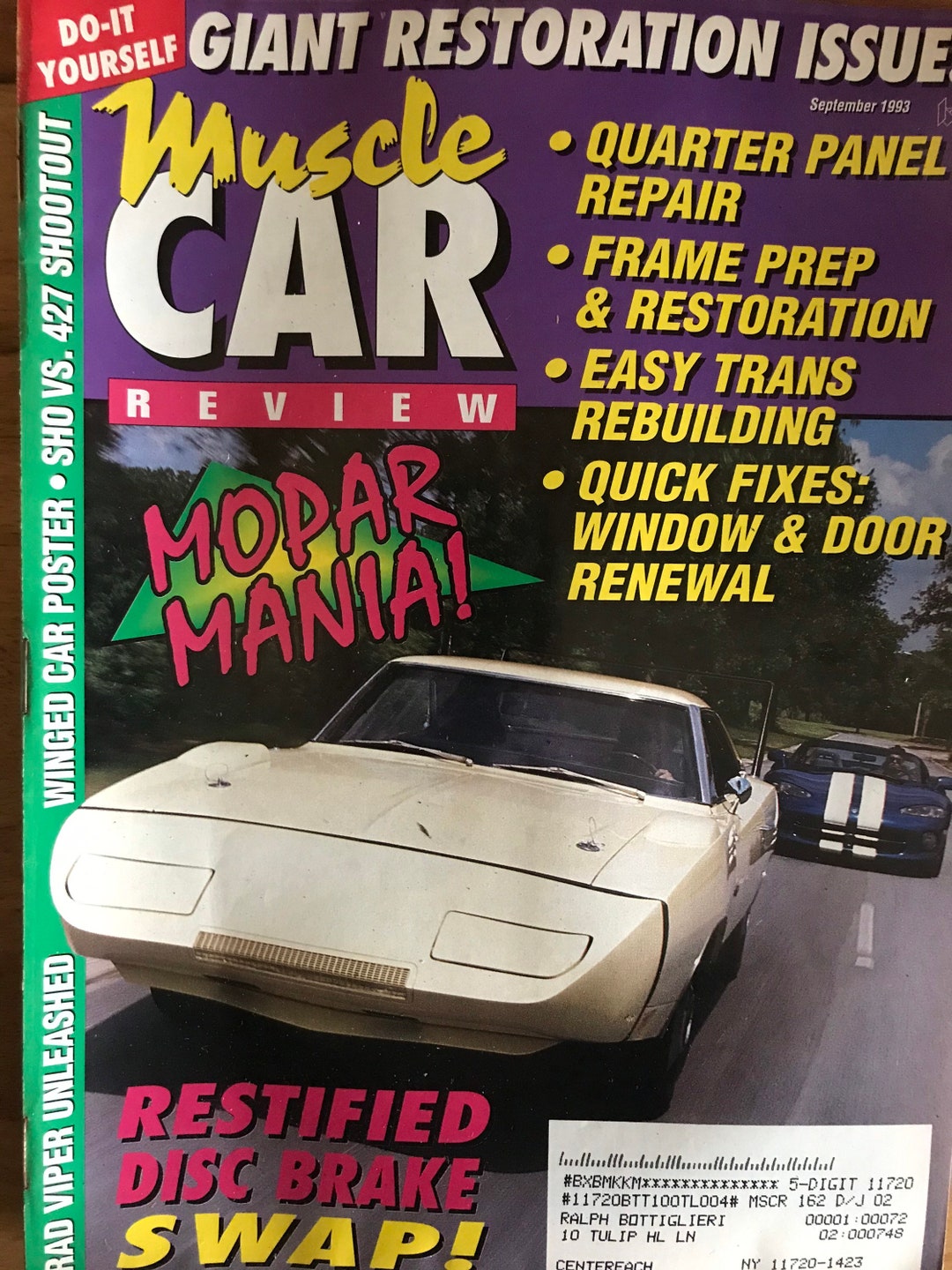 Muscle Car Review Magazine September 1993 - Etsy