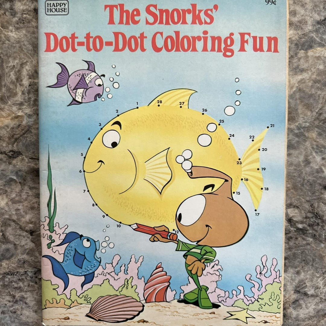 The Snorks Dot to Dot Coloring Fun Book 1985 - Etsy