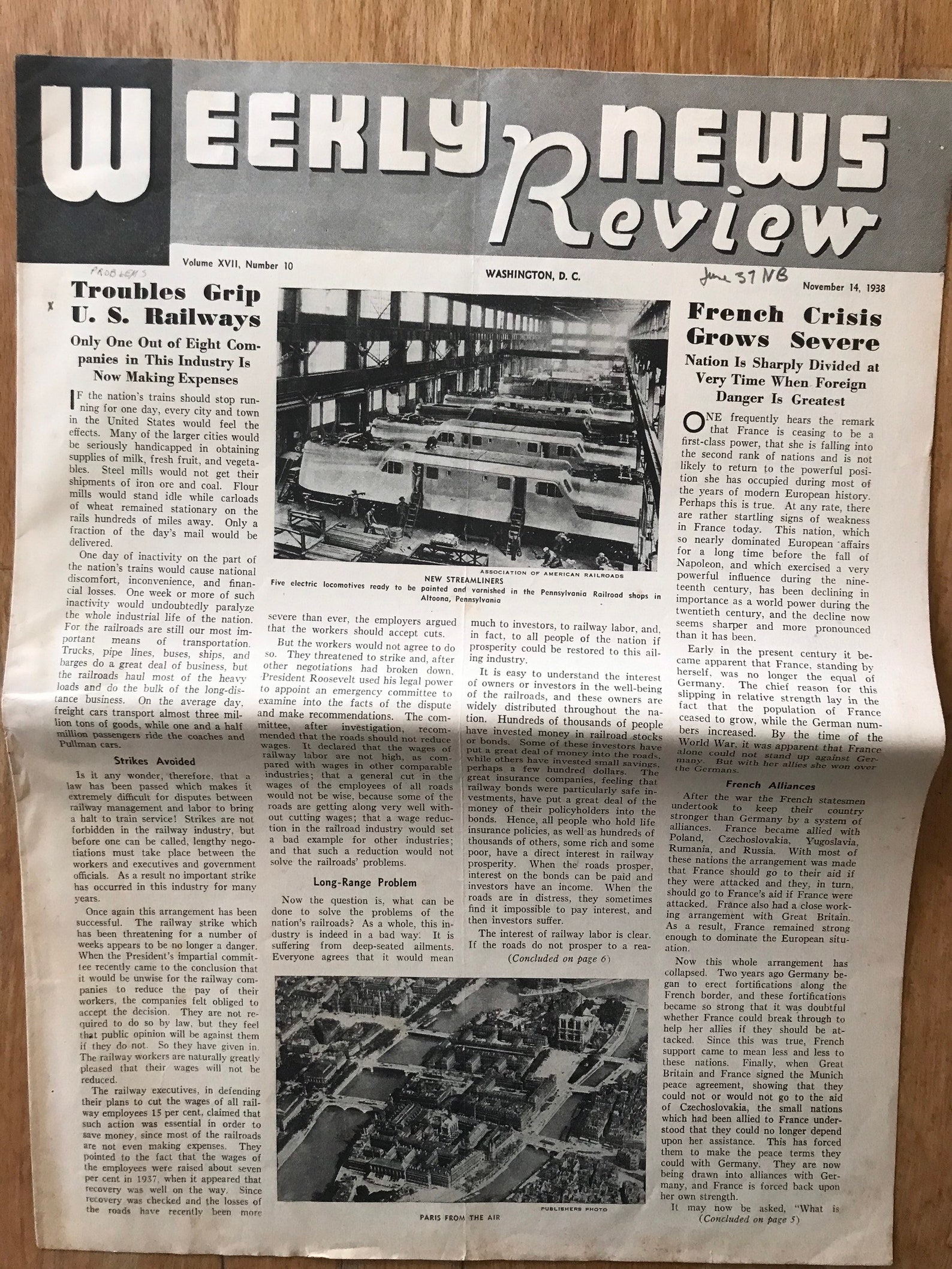 Weekly News Review Washington D.C. November 14 1938 - Etsy