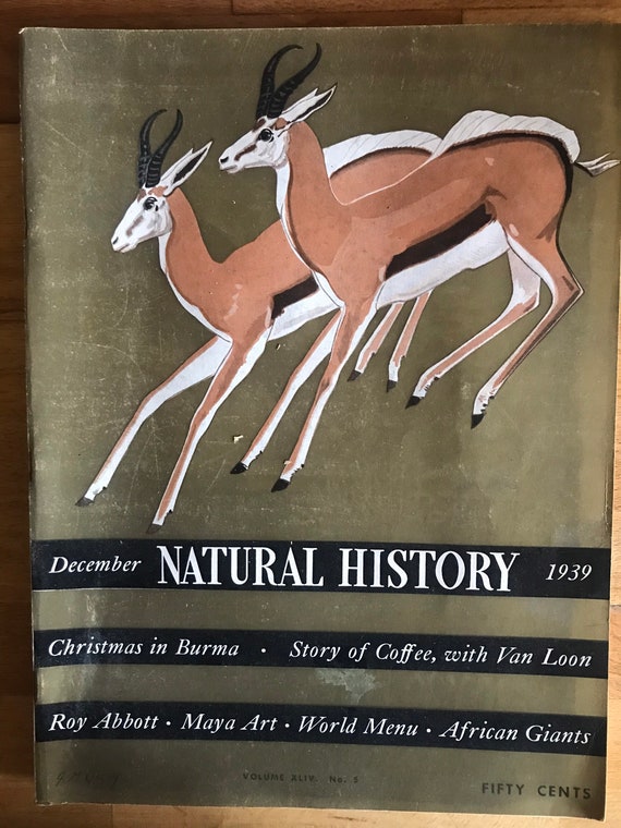 Natural History Magazine December 1939 - Etsy