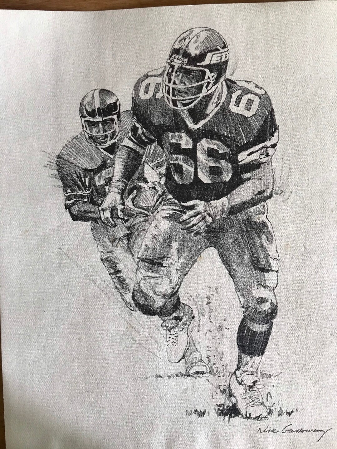 Randy Rashman Clears A Path NFL/ Shell Oil Print 1981 - Etsy