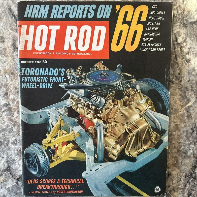 Hot Rod Magazine October 1965 Toronado 442 426 Buick GS Hemi Etc - Etsy