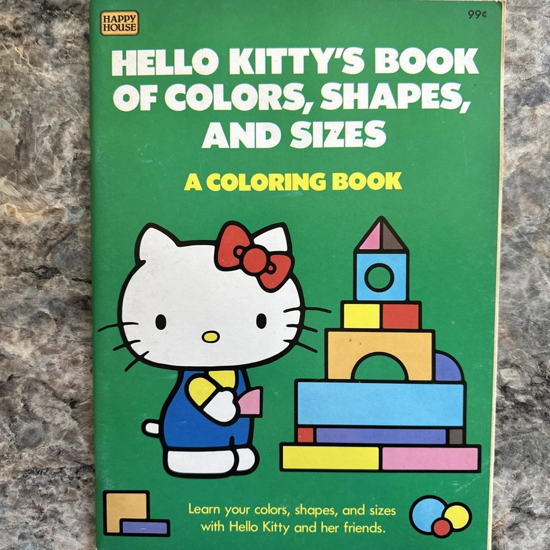 Hello Kitty’s Book of Colors, Shapes, & Sizes Coloring Book Vintage ...