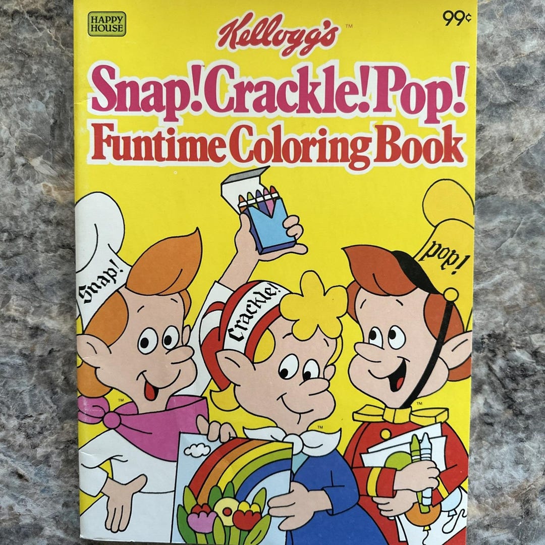Kellogg's Snap! Crackle! Pop! Funtime Coloring Book Happy House 1984 ...