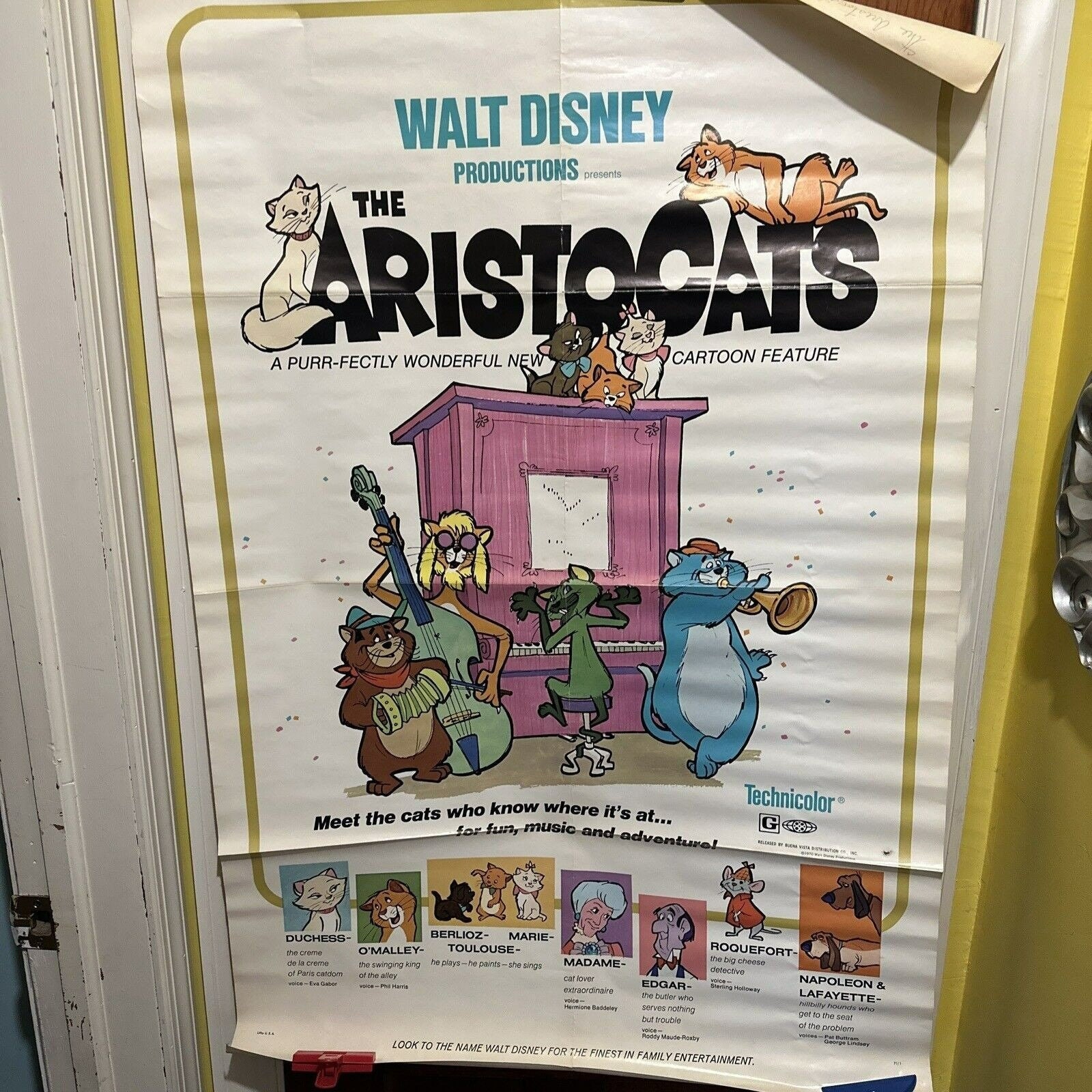 1970 Walt Disneys the Aristocats Poster - Etsy