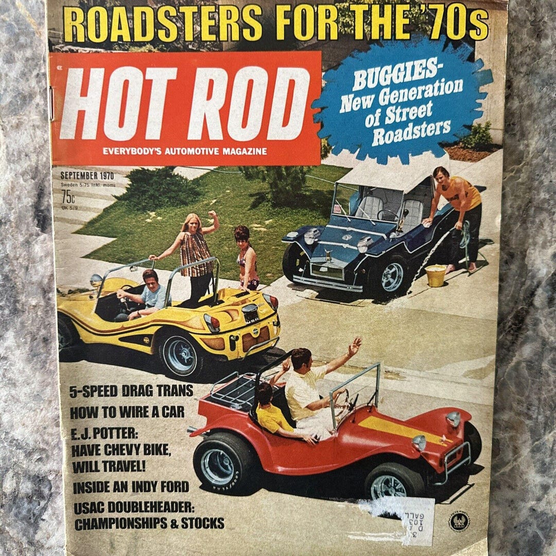 Hot Rod Magazine September 1970 Buggies, Roadsters USAC Doubleheader ...
