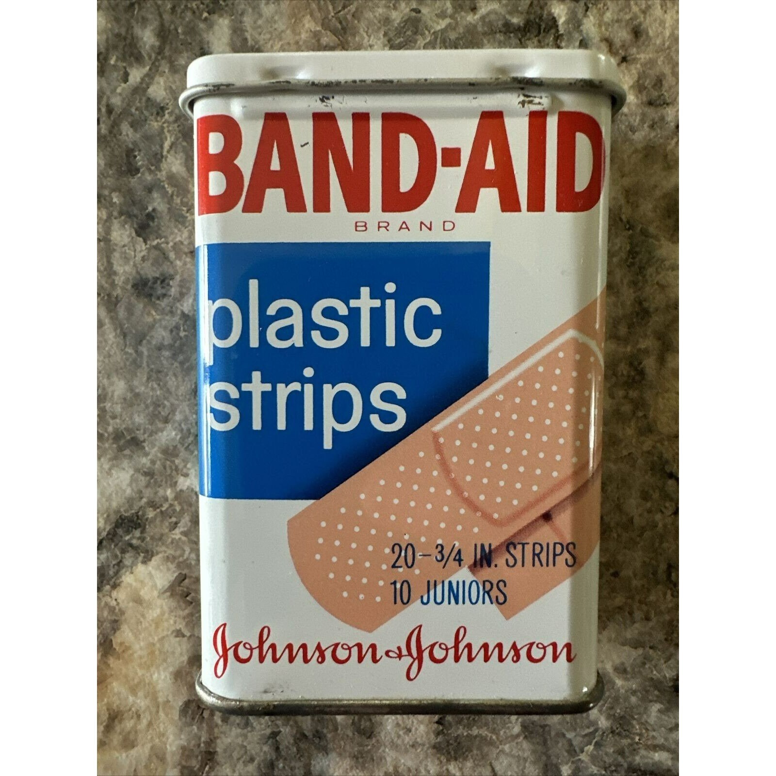 BAND-AID Plastic Strips Tin Can Container Empty Collectible Plain Pad ...
