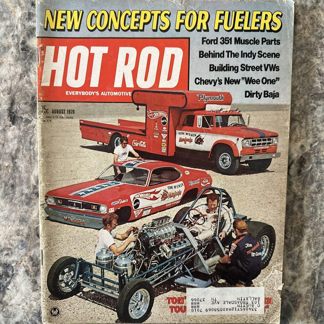1970 Vintage Hot Rod Magazines. Mcewen Hot Wheels, Grumpy Jenkins, Cutlass Lot/2 - Etsy