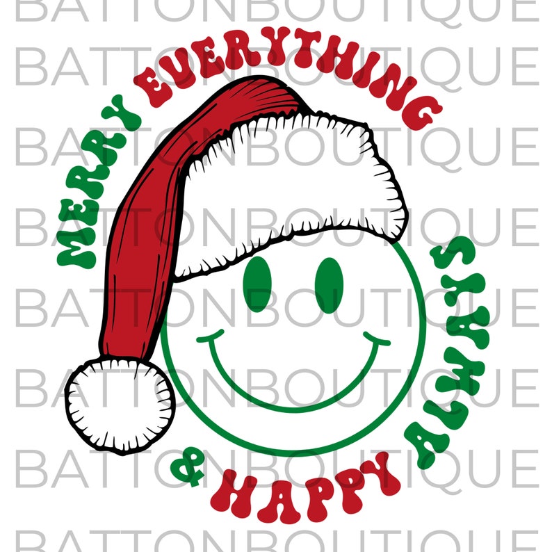 Merry Everything & Happy Always PNG Retro Png Christmas - Etsy