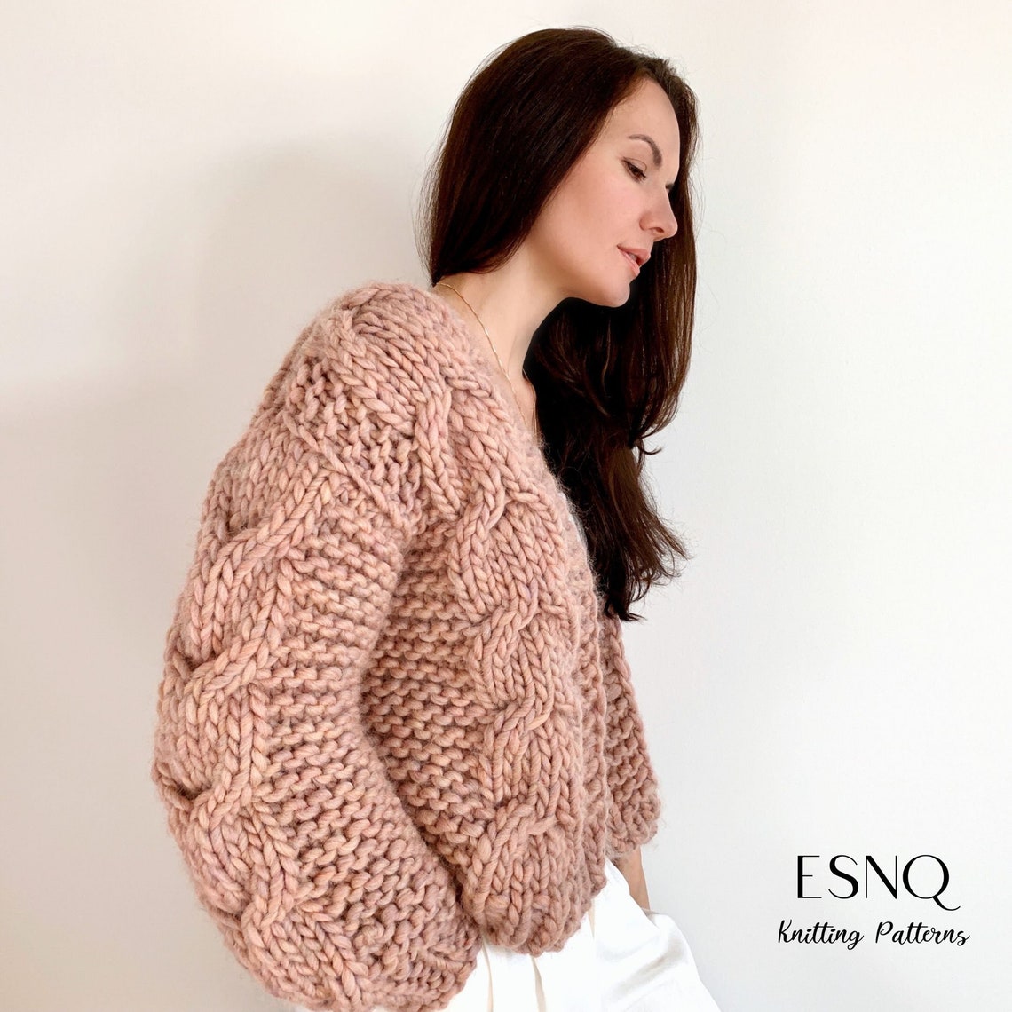 Chunky Cardigan Knitting Pattern by ESNQ Knit Cable Knit - Etsy UK