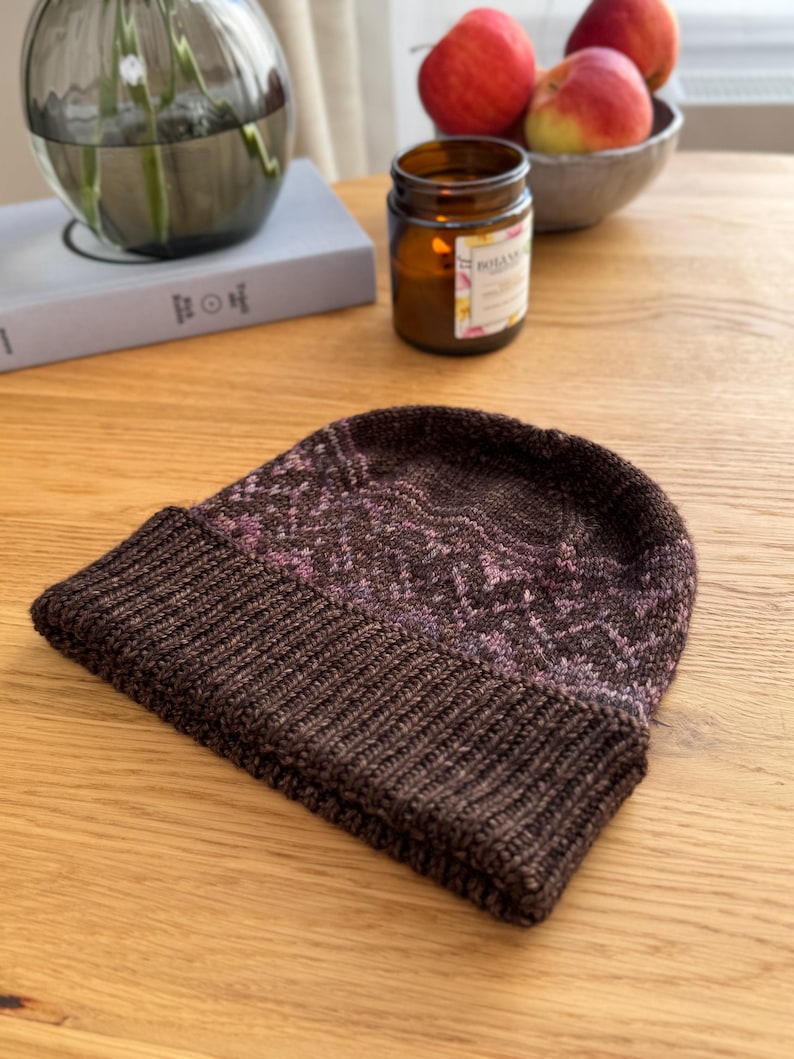 Colorwork Hat Knitting Pattern for Beginners - Color Peaks Beanie With ...