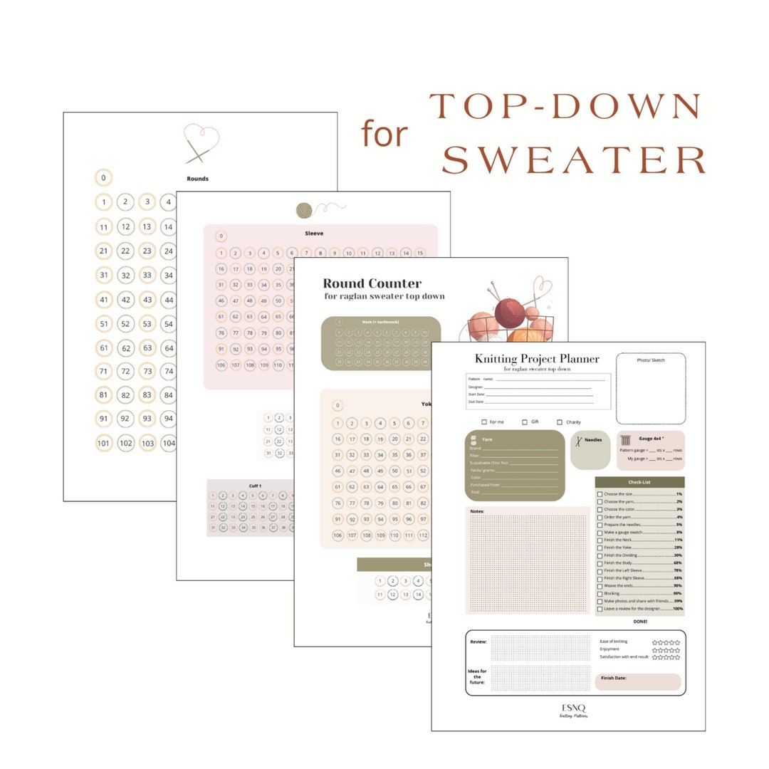 Knitter's Productivity Pack for Top-down Sweaters - Knitting Project ...