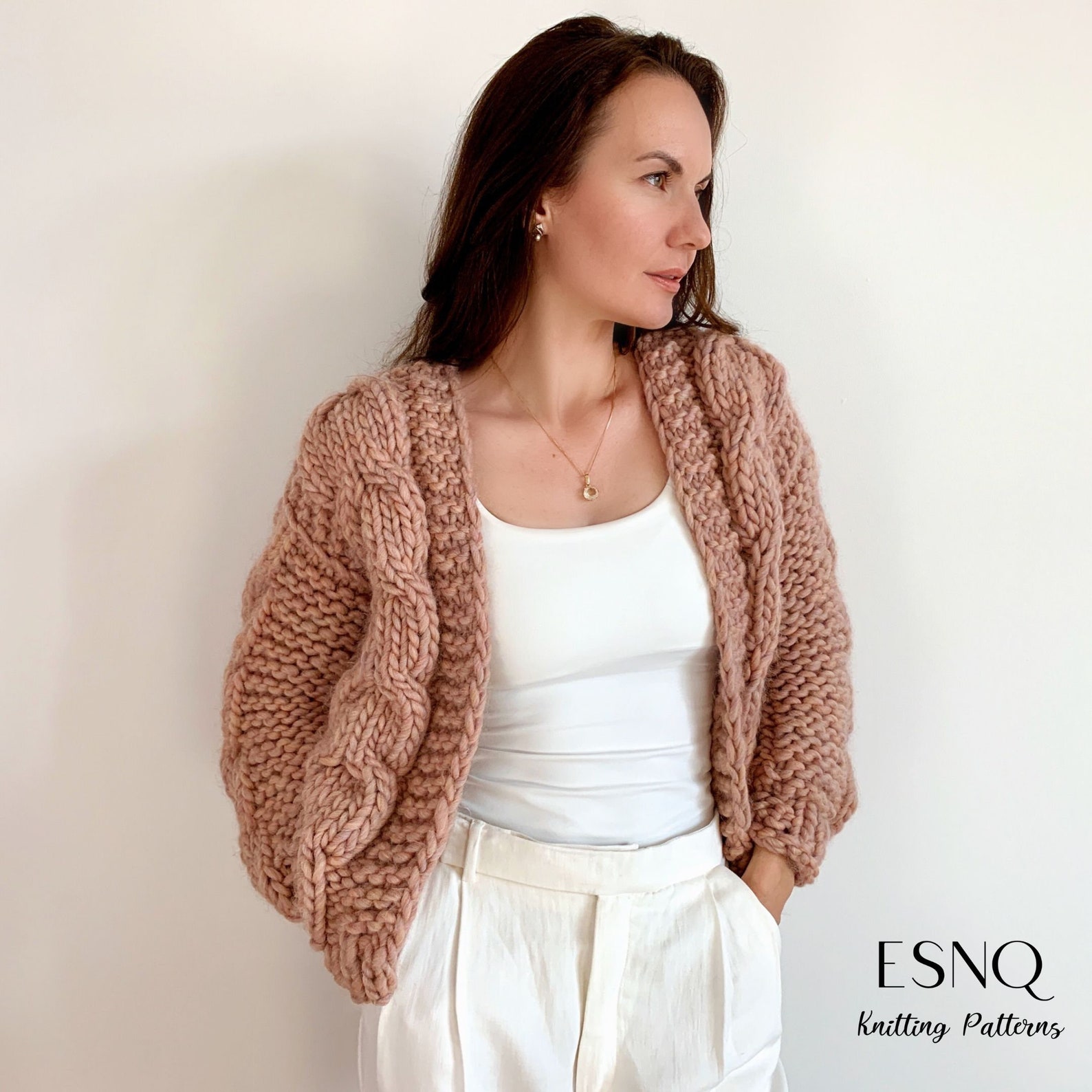 Chunky Cardigan Knitting Pattern by ESNQ Knit Cable Knit - Etsy UK