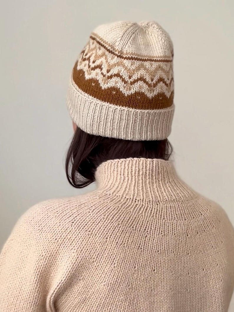 Colorwork Hat Knitting Pattern for Beginners - Color Peaks Beanie With ...