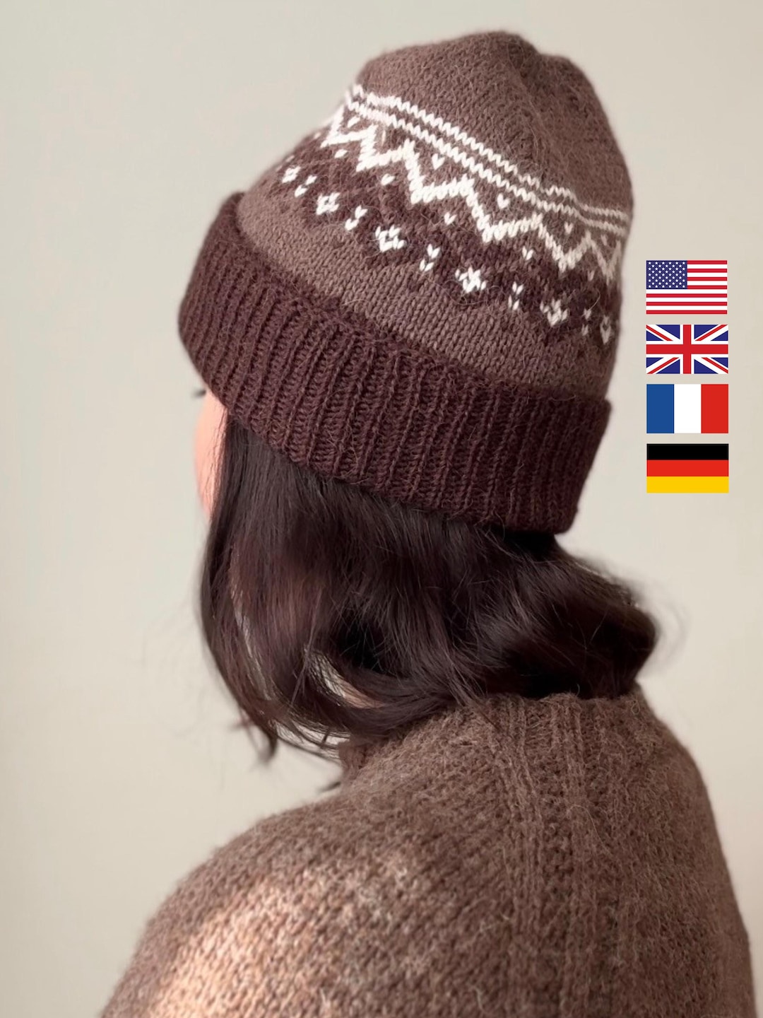 Colorwork Hat Knitting Pattern for Beginners - Color Peaks Beanie With ...