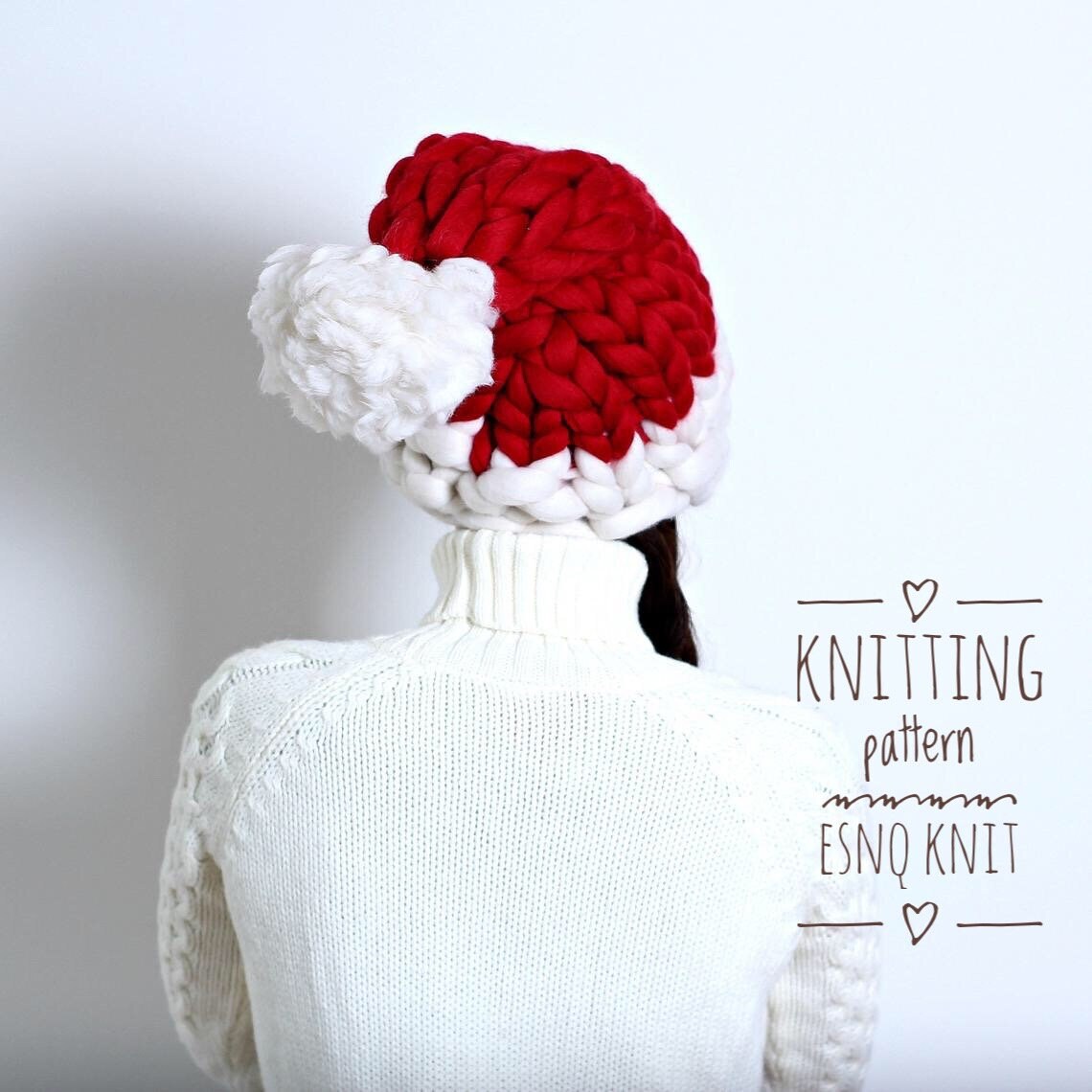 Santa Hat Knitting Pattern With Video Tutorial | Beginner Level | Arm ...
