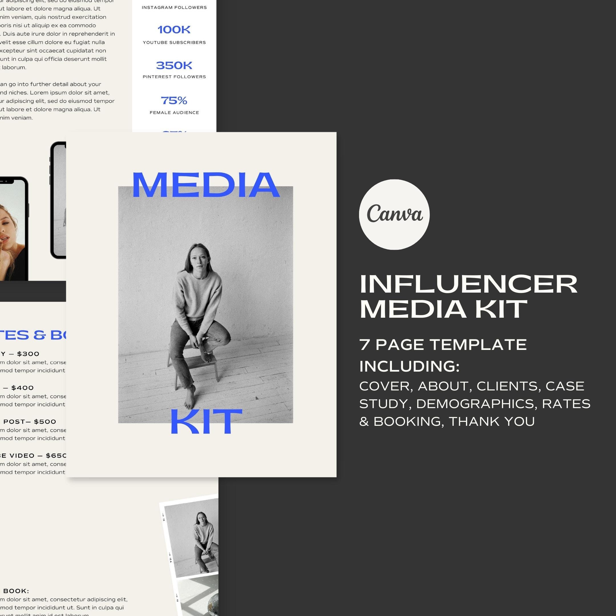 NOVA — Media Kit Canva Template - Etsy