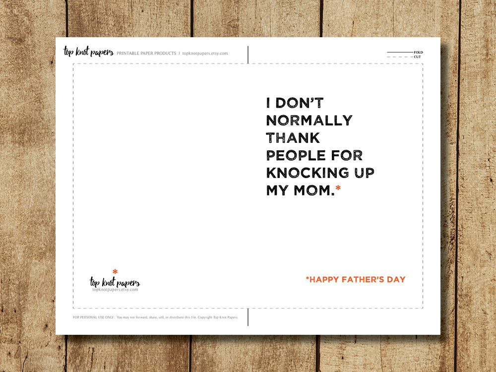 Printable Funny Father's Day Card Make Your Own Cards at Home, Instant ...