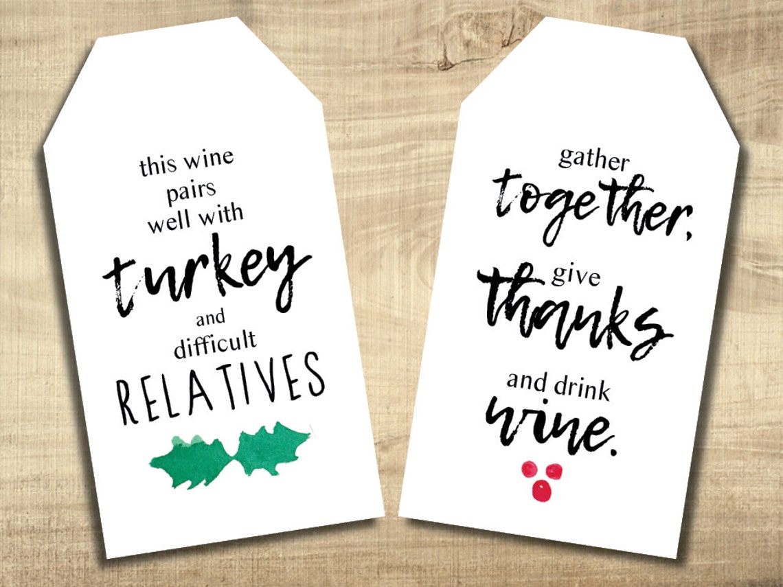 Printable Wine Tags, Printable Gift Tags -- Make Your Own Gift Tags at ...