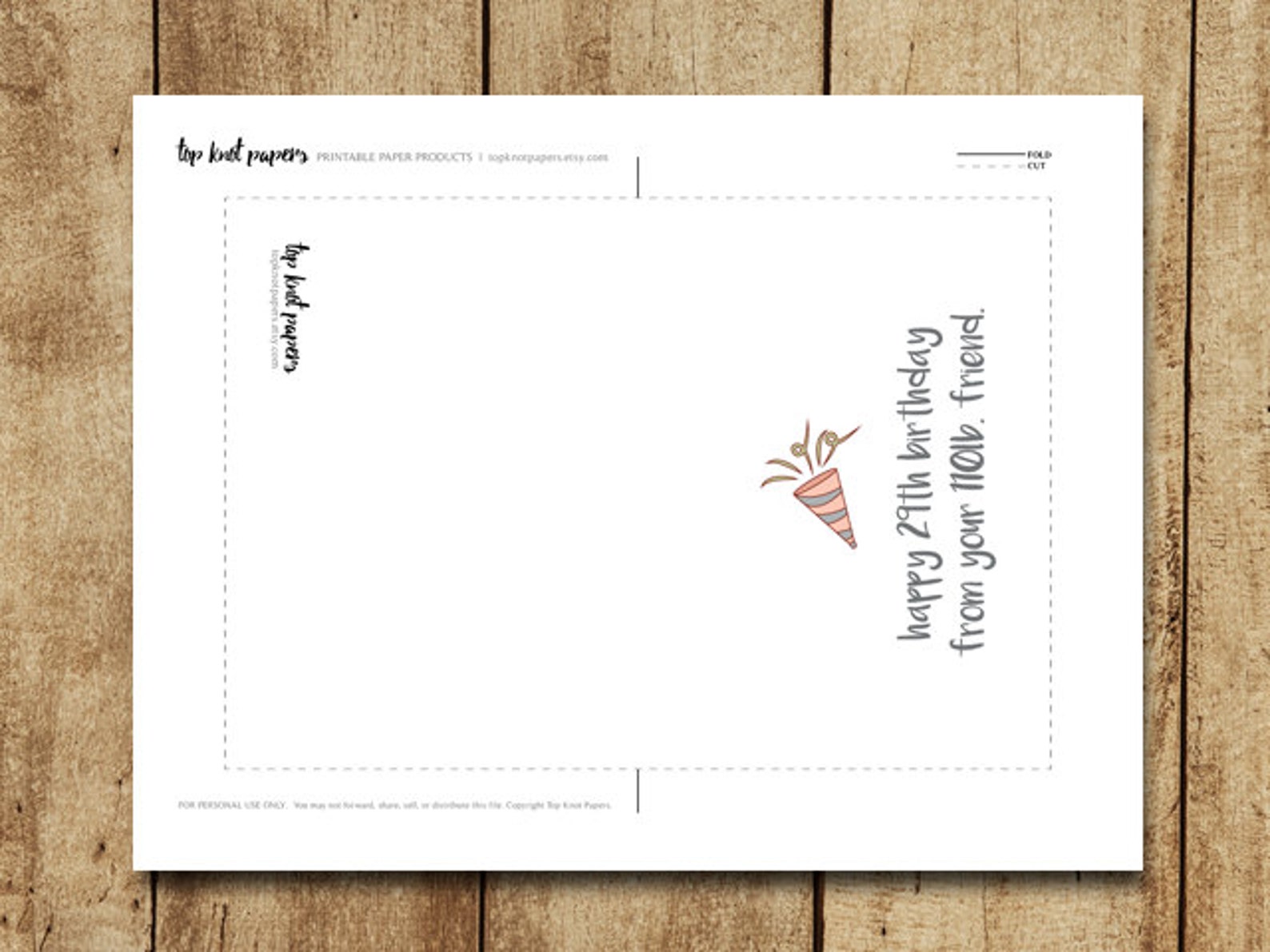 Printable Birthday Card -- Make Your Own Cards at Home, Women's Humor ...