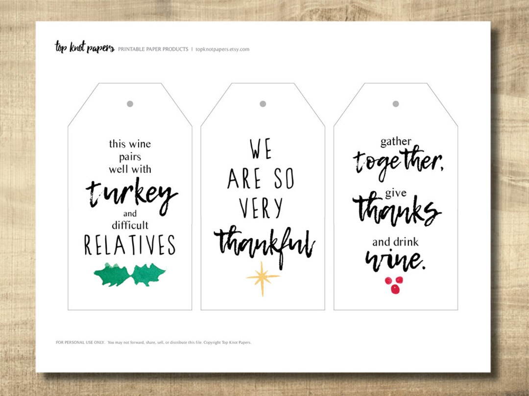 Printable Wine Tags, Printable Gift Tags -- Make Your Own Gift Tags at ...
