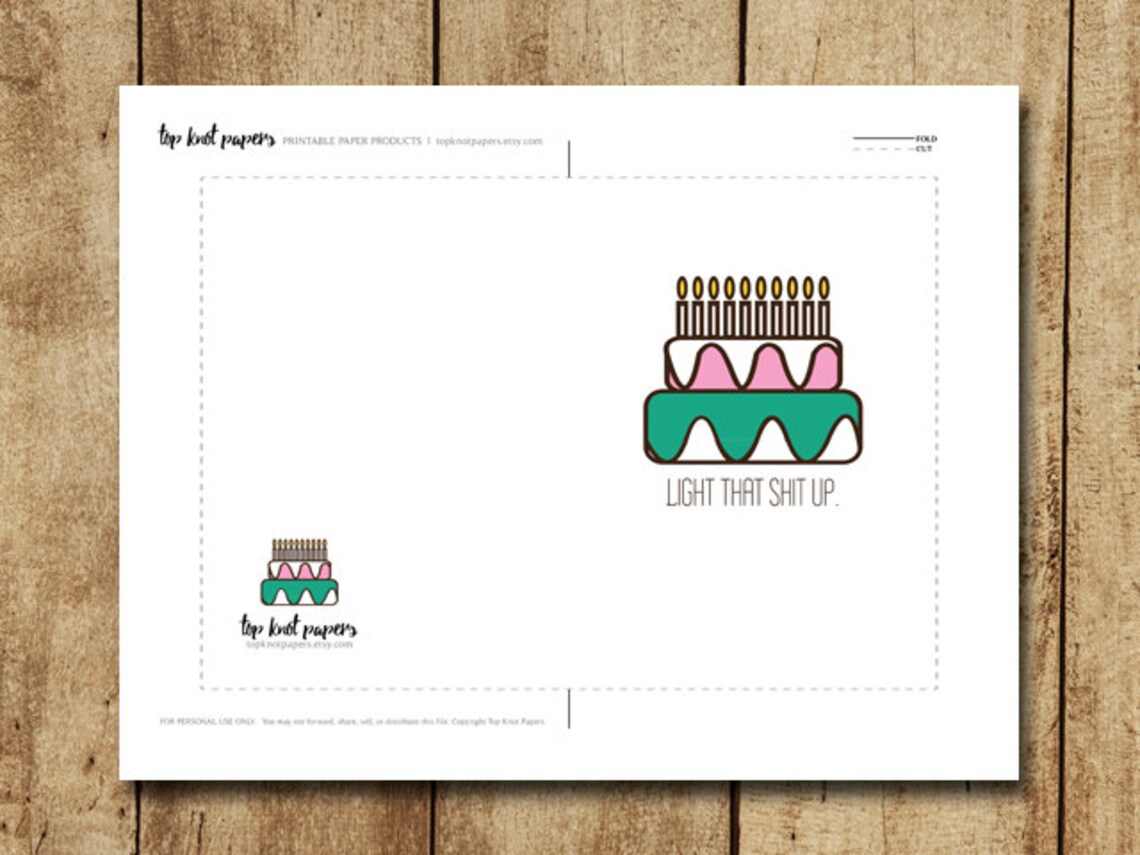 Printable Birthday Card -- Make Your Own Cards at Home, Instant ...