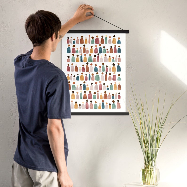 Hanging Diversity & Inclusion Figures Art Print | DEI Illustration ...