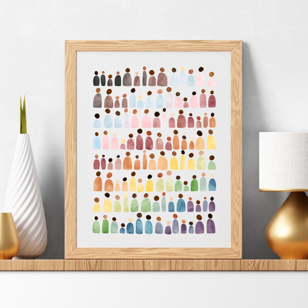 Pride Rainbow Figures Art Print | LGBTQ+ Inclusive Pride Gift | Art ...