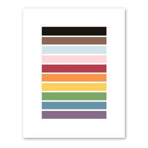 Pride Flag Minimalist Print | LGBTQ+ Inclusive Pride Flag Color Bars ...