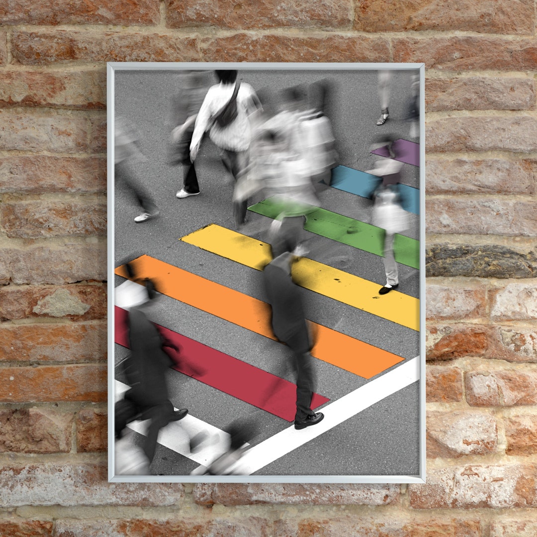 Crosswalk Pride Art Print | LGBTQ+ Inclusive Pride Flag Colors | Art ...