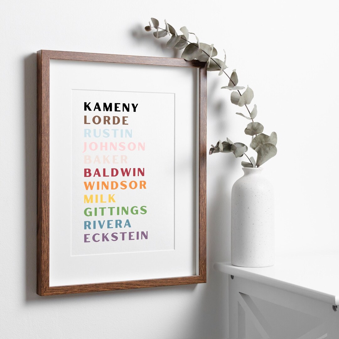 LGBTQ Rights Activists Art Print Inclusive Pride Flag Color Gay Pride ...