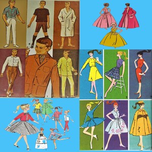 5 Vintage Advance & Simplicity Fashion Doll Printable PDF Sewing ...