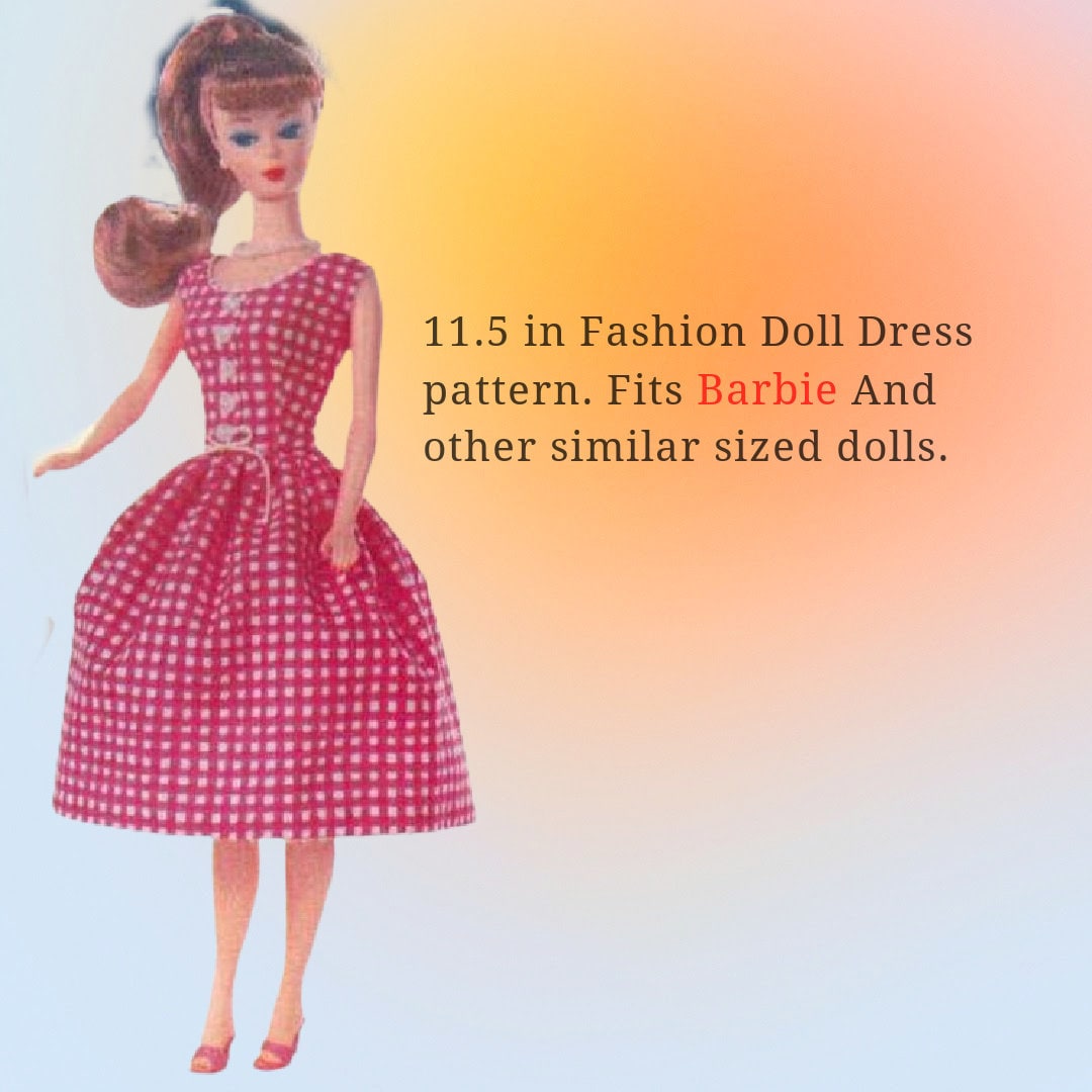 Fashion Doll Simple Dress Printable Pdf Sewing Pattern - Etsy