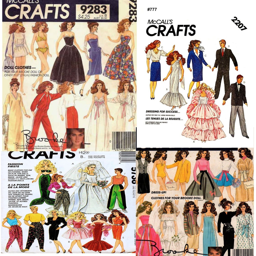 1980's Mccall's Fashion Doll PDF Printable Pattern Bundle - Etsy