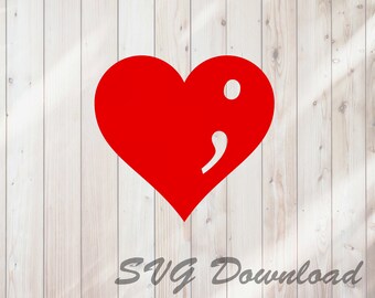 Heart Semicolon Svg - Etsy