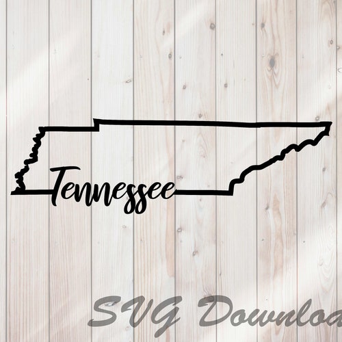 Tennessee Outline With Text SVG Cut File State of Tennessee - Etsy