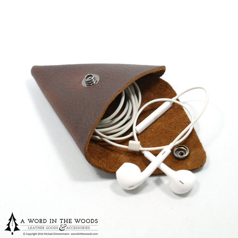 Leather Pouch Change Pouch Earpod Case Rustic Brown Leather Coin Pouch ...