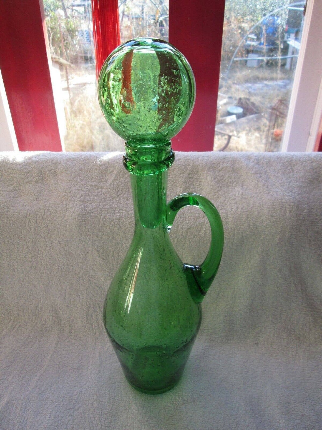 Biot Large 14" Decanter/pitcher/carafe With Ball Top, Bubbles, Handle ...