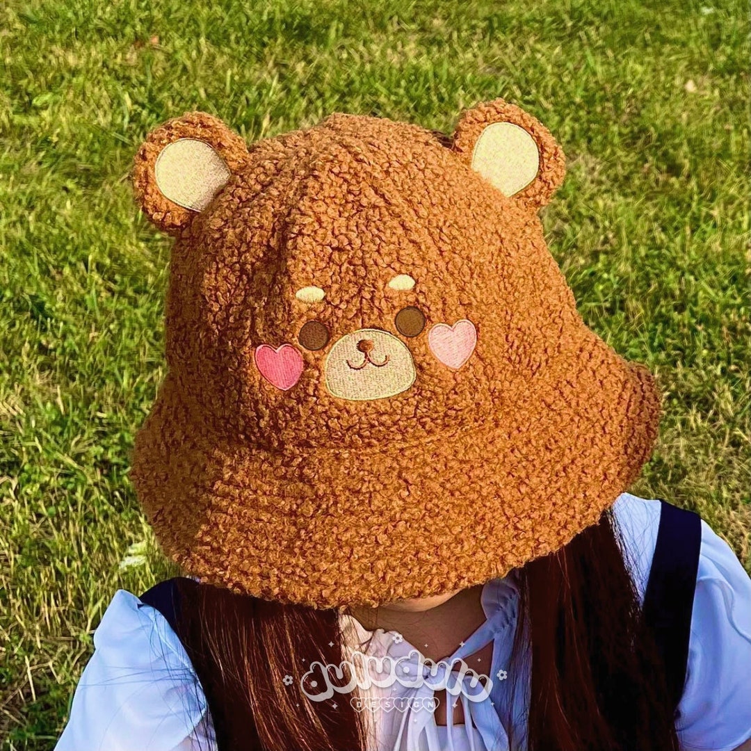 Fluffy Bear Bucket Hat - Etsy