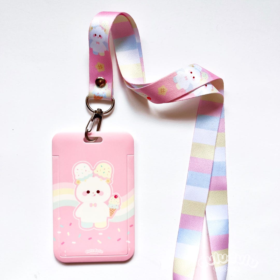 Ice Cream Bunny Cardholder & Lanyard - Etsy