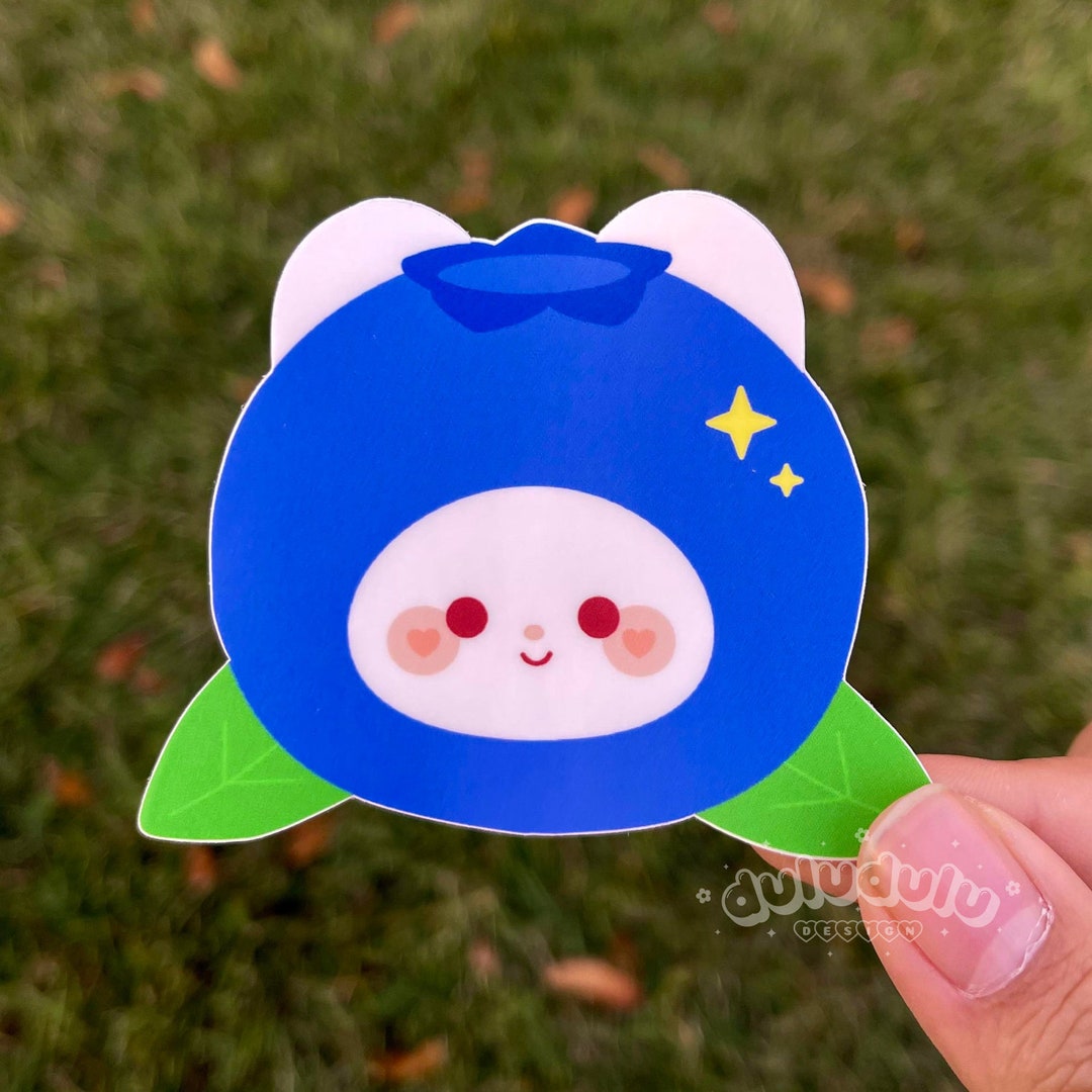 Blueberry Head Bunny Vinyl Sticker - Etsy