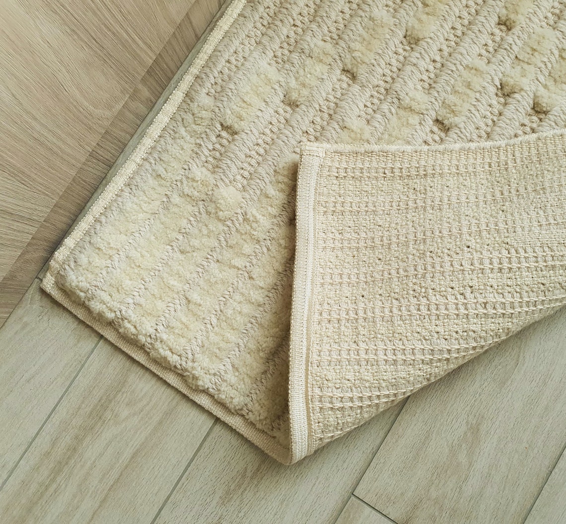 Wool Rug White Bedside Wool Rug Fluffy Rug Small Wool Rug - Etsy