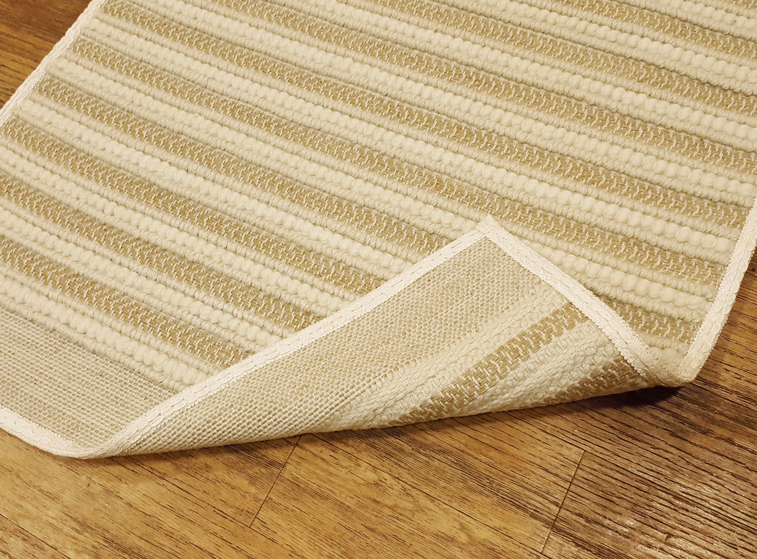 Jute Rug Bedside Wool Rug Woven Rug Looped Small Striped Chunky Wool ...