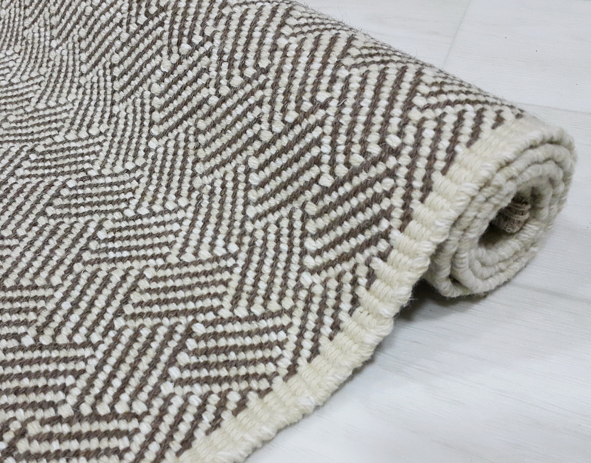 Bedside Wool Rug Beige Woven Rug Brown Small Wool Mat - Etsy