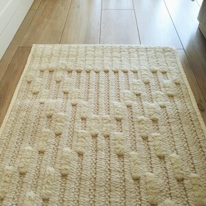 Wool Rug White, Bedside Wool Rug, Fluffy Rug, Small Wool Rug, Wool Mat ...